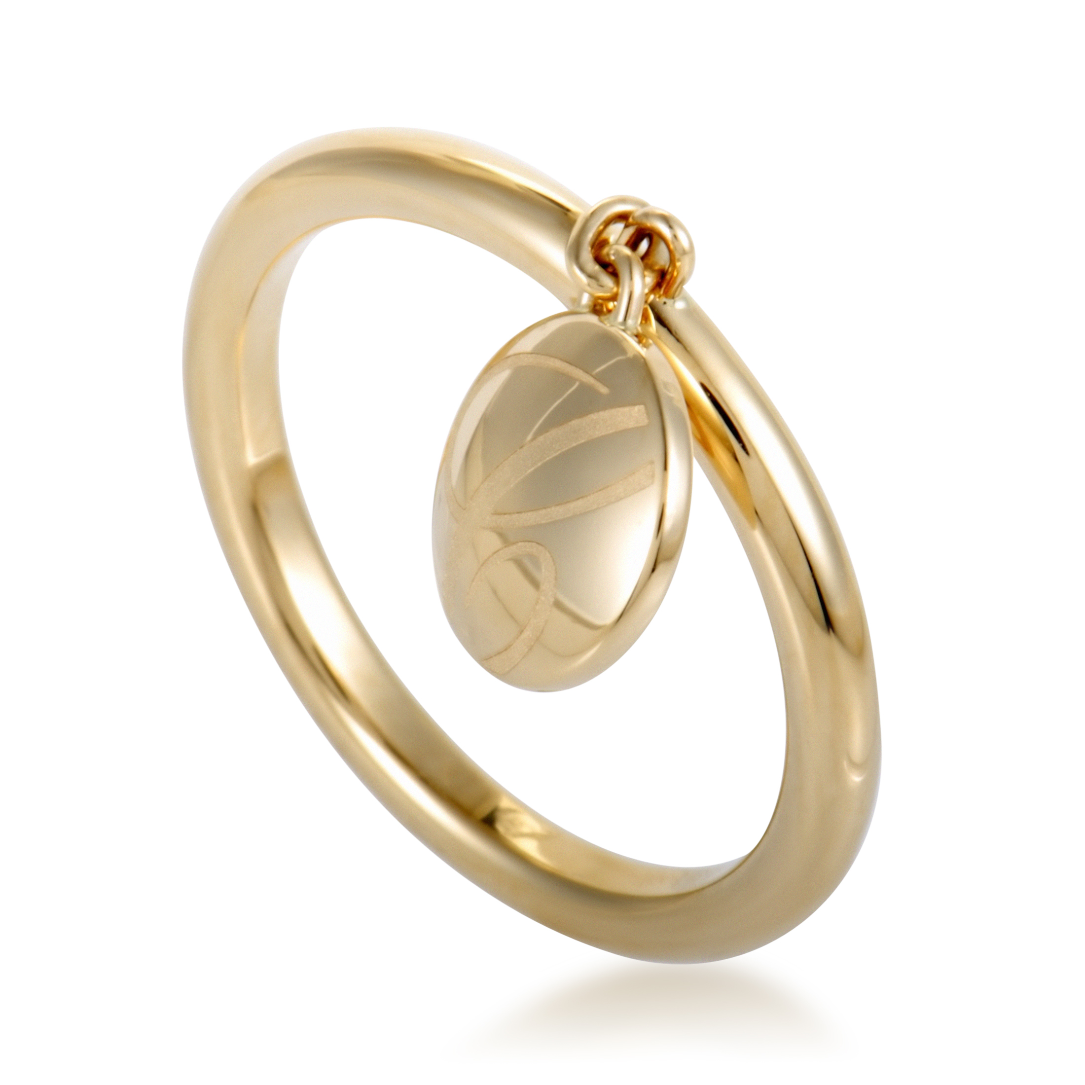 Chopard Chopardissimo Womens 18K Yellow Gold Dangling Charm Ring ... Chopard Chopardissimo Womens 18K Yellow Gold Dangling Charm Ring ...